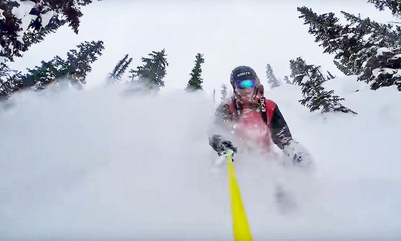 powder skiing cliffs